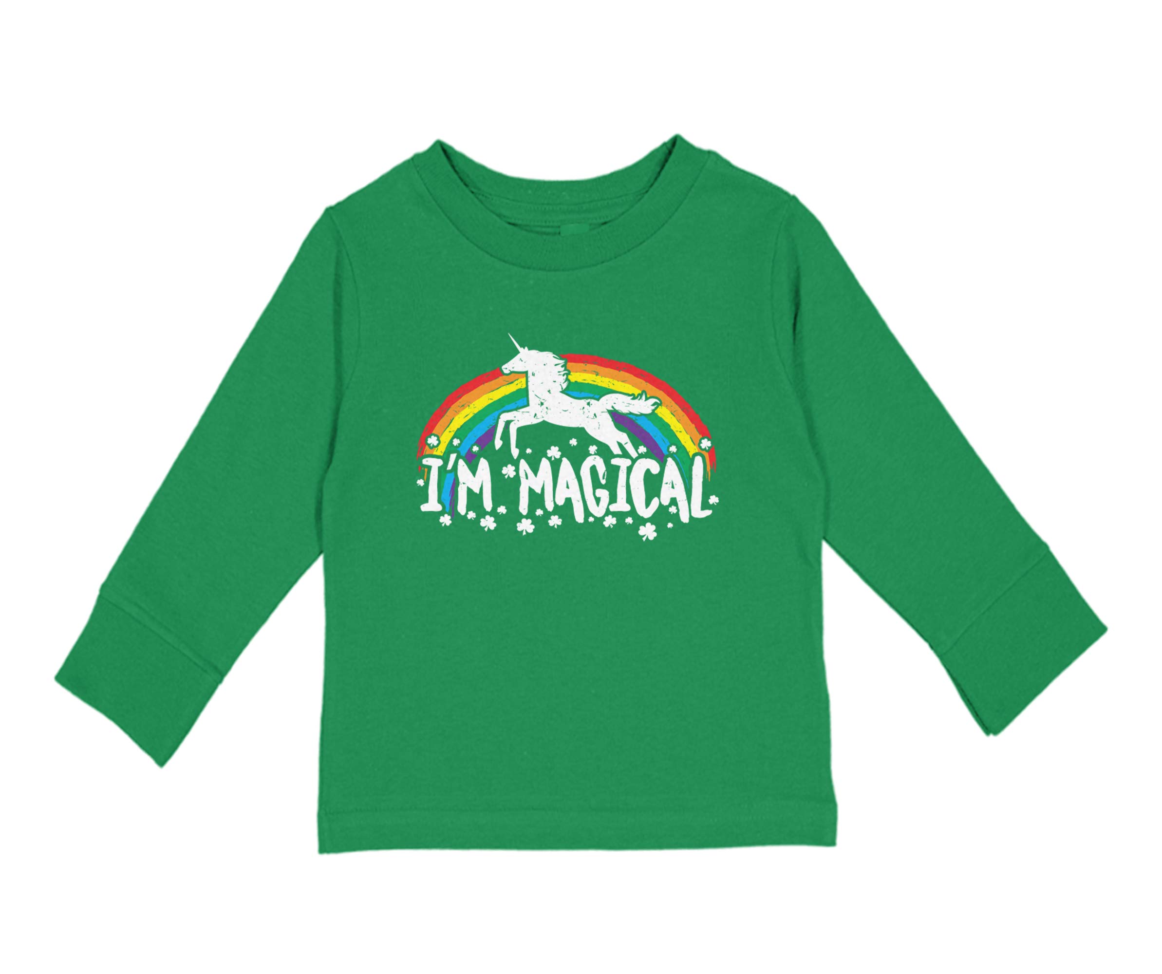 Haase Unlimited I'm Magical St. Patrick's Day Long Sleeve Kid's T-Shirt (4T, Kelly Green)