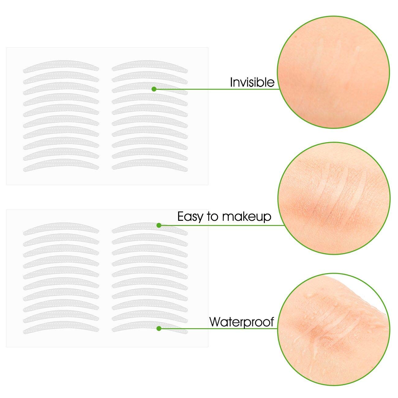 2Bags/656Pcs Invisible Slim Double Eyelid Tapes Lift Strips Stickers, One-sided Sticky, Instant Eyelids Lift, Suitable for Saggy, Hooded, Droopy, Uneven, Mono-eyelids