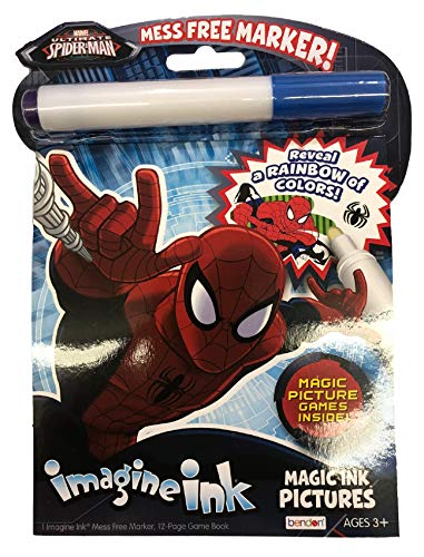 Imagine Ink Coloring Book Set for Superhero Kids - 3 Magic Ink Books Featuring Avengers, Spider Man, and Captain America