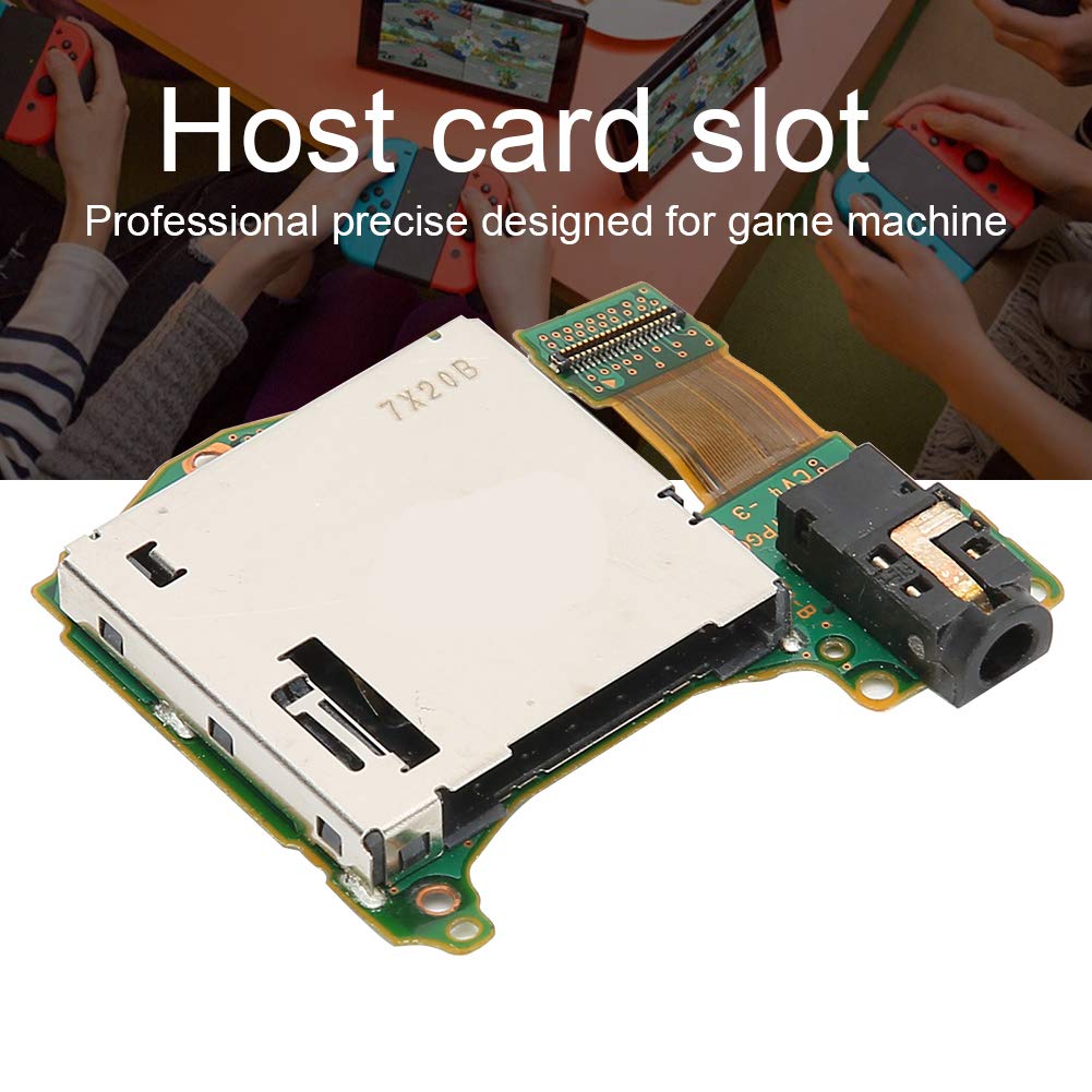 ASHATA Game Host Card Slot, Game Cartridge Card Slot Host Reader Tray Earphone Hole Port for Switch Host Repair Accessory/NS Host Card Slot with Board