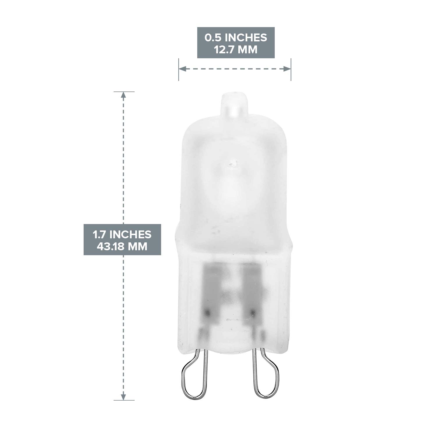 10 Pack Frosted Lense 40W Q40/G9/FR/120V G9 JCD 40 Watt 120 Volt T4 JD Type Halogen Light Bulb Photography Studio Bar Lounge Gallery Museum Kitchen Island Microwave Range Hood Bathroom Vanity Lighting