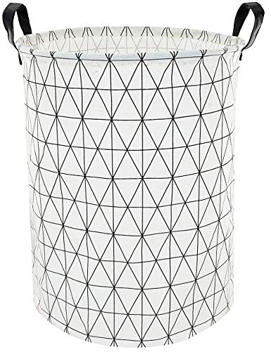 ASKETAM Fabric Laundry Basket Canvas Laundry Hamper for Dirty Clothes Toy Organizer Kid Nursery Room Decor Basket (Geometric rhombus)