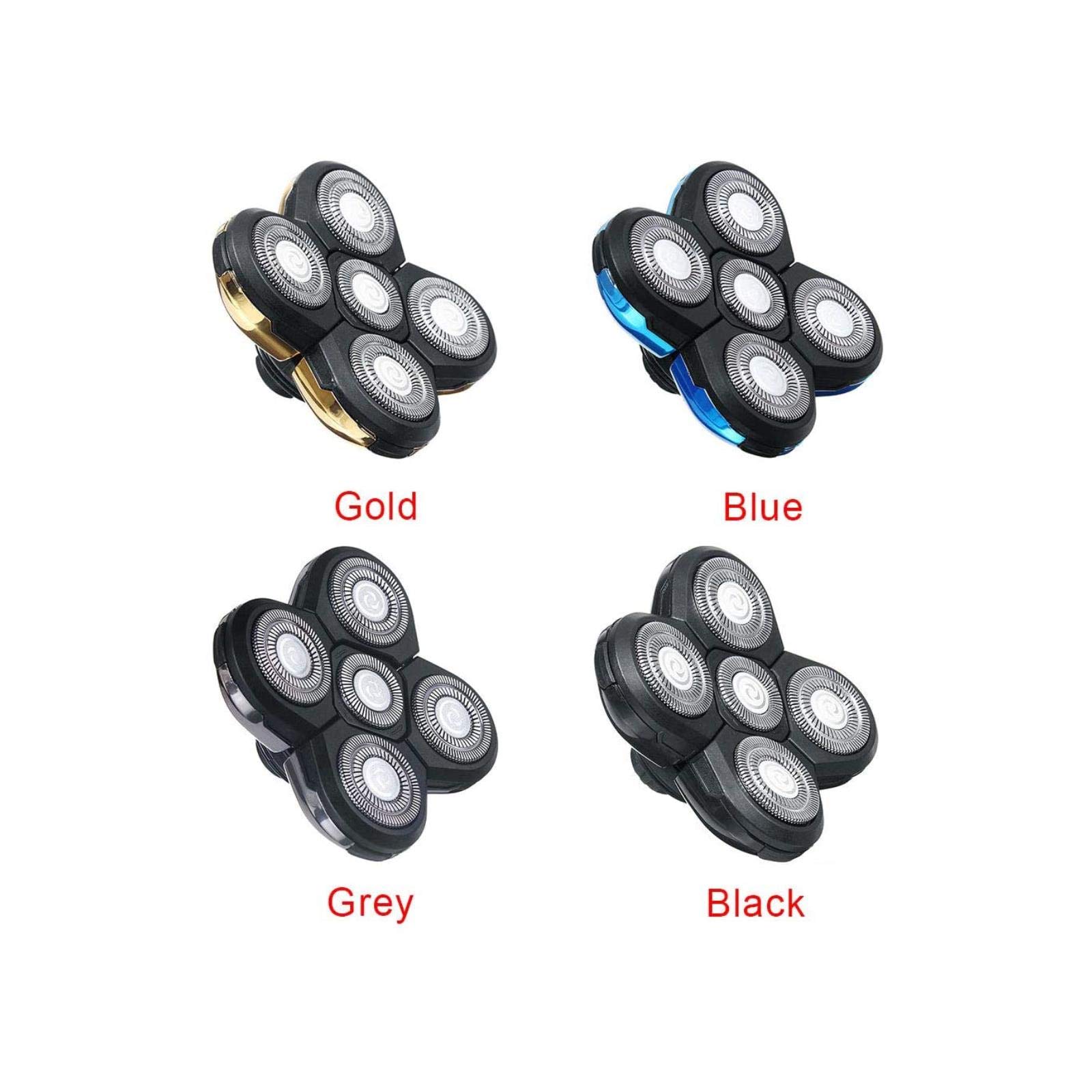 5 Head Shaver Head, Replacement Shaving Head for Shaver, Easy to Install Electric Shaver Head, 4D Rotary Cutting Head Double Ring Blade, Universal for 5 Head Shavers.