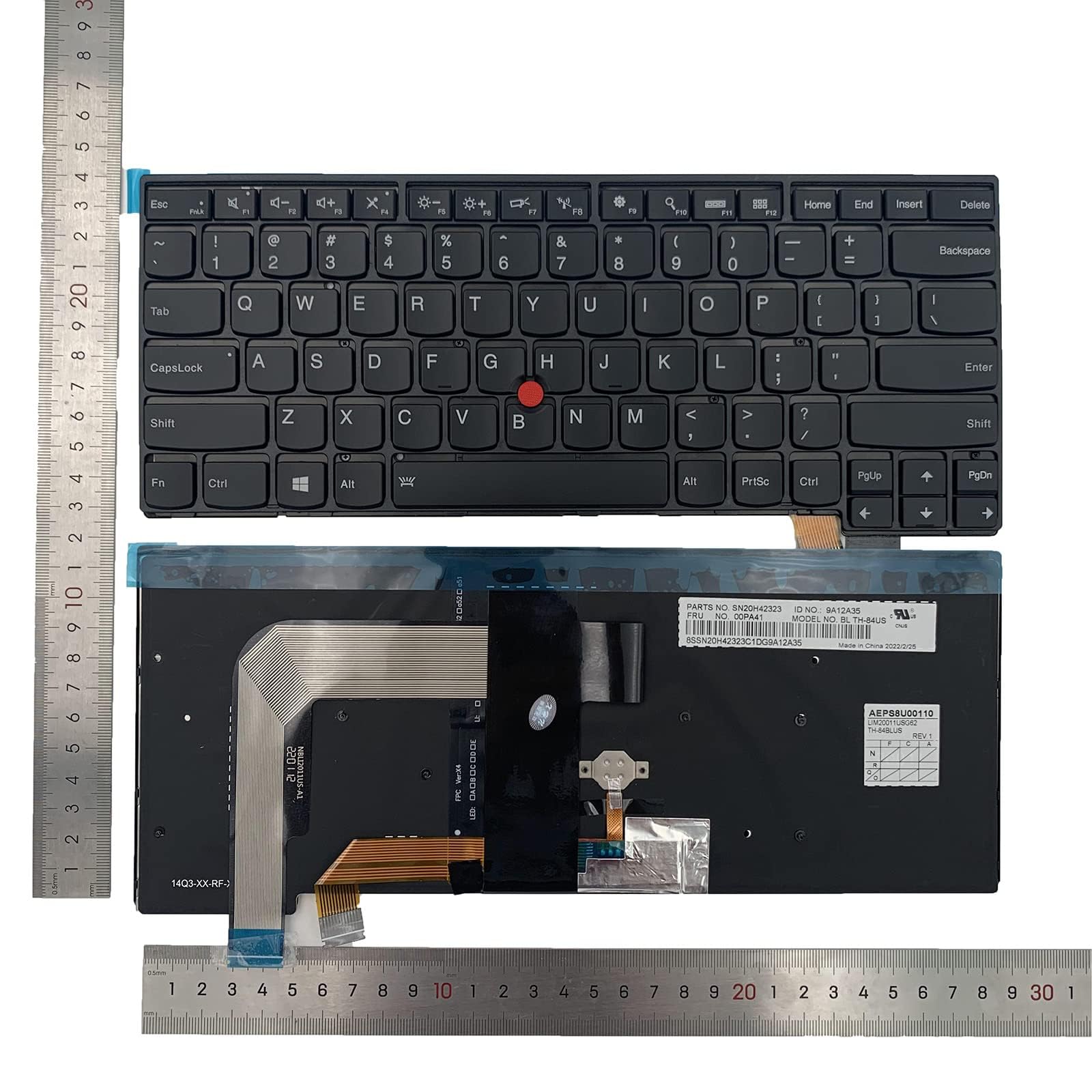 LXDDP Laptop Replacement US Layout Backlit Keyboard for Lenovo ThinkPad T460s T470s (Not Fit T460 T460p T470 T470p) 00PA452 00PA482 SN20H42364, Black