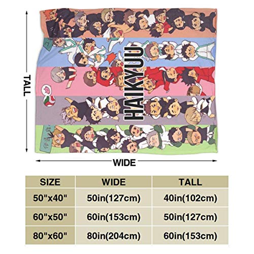 MKJIH Haikyu-u!! Fleece Throw Blanket Super Soft Plush Blanket for Bed Couch Sofa 50 X 40 in