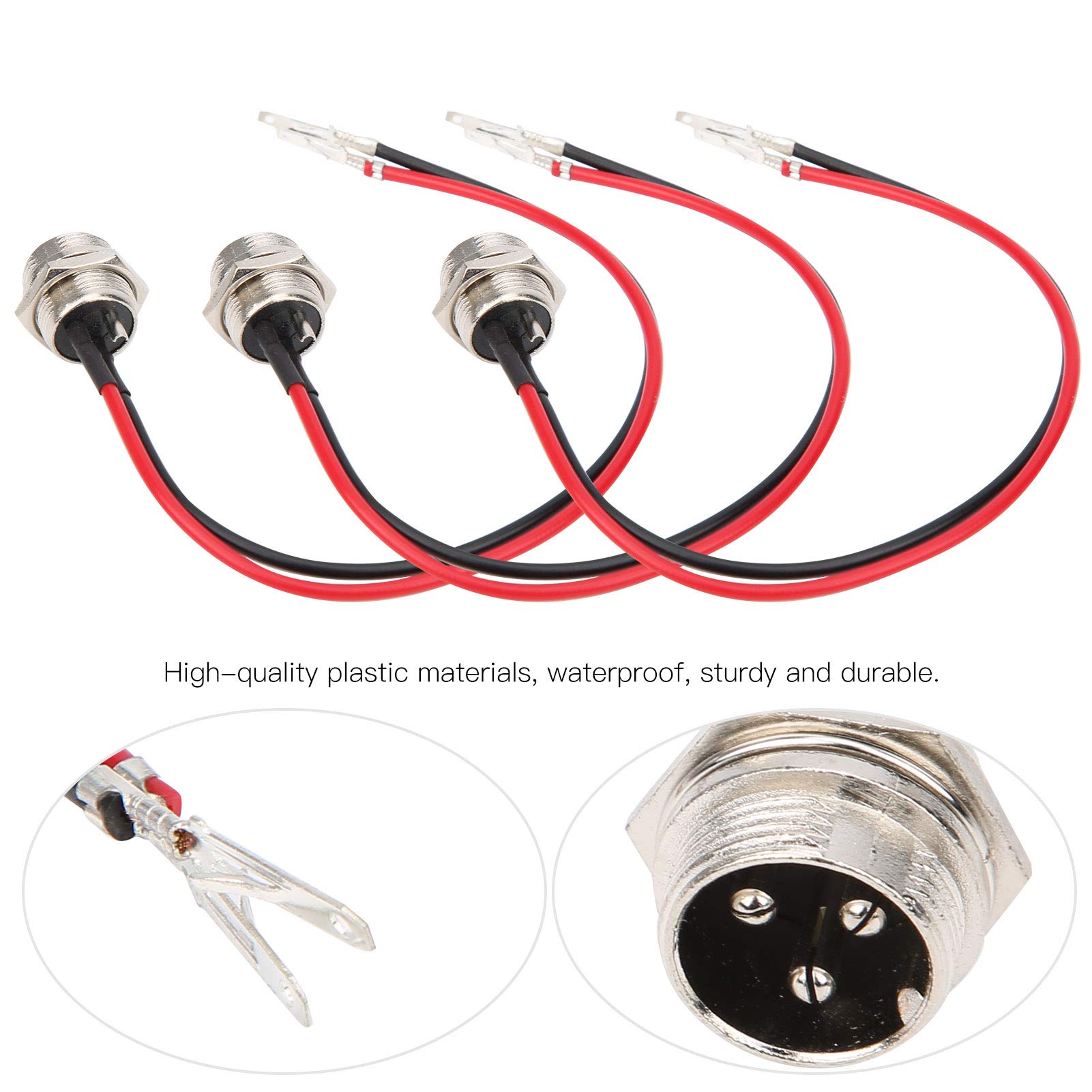 5pcs Scooter Charger Port, 3-Pin Inline Round Charger Connector with for Electric Self-Balancing Scooter