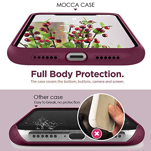 MOCCA for iPhone 11 Case with Ring Kickstand | Super Soft Microfiber Lining | Anti-Scratch Liquid Silicone Shock-Absorbing Case for iPhone 11 - WineRed