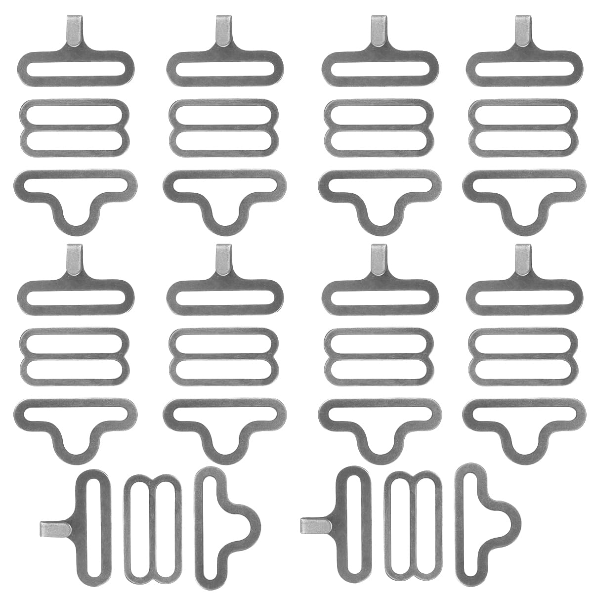 100 Sets Adjustable Bow Tie Hardware Clip Set, Metal Cravat Clip Hook Fastener for Necktie Strap