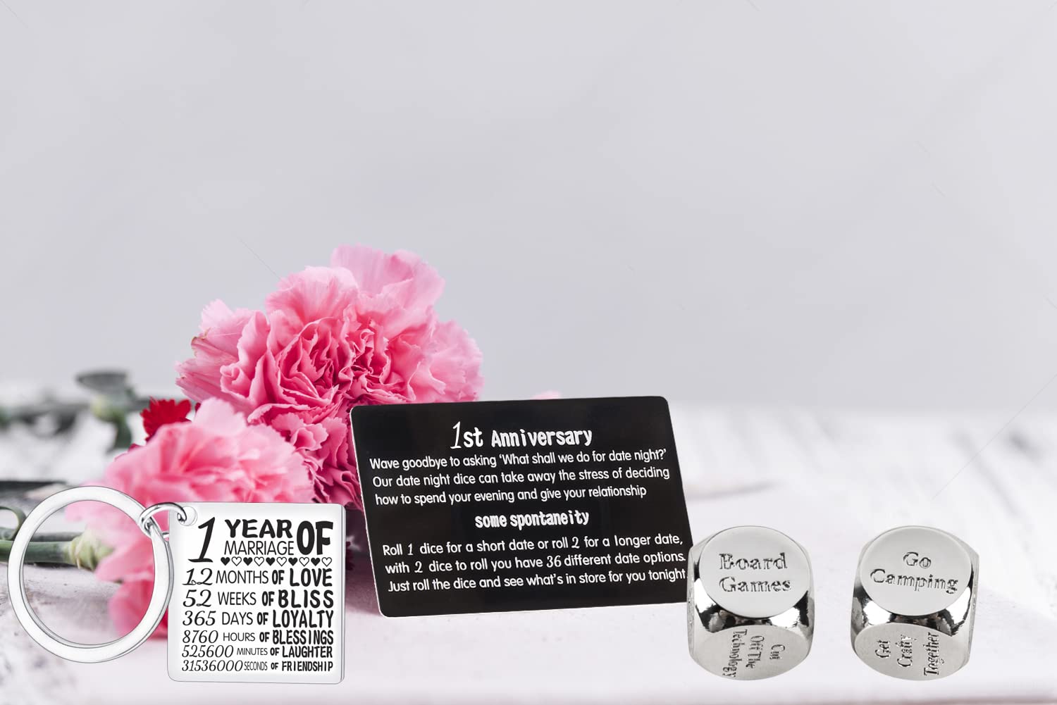1st Anniversary Dice,1st Wedding Anniversary Dice for Couples,1 Years Anniversary Date Night Dice Gift,1 Years Anniversary for Her,1st Anniversary for Husband