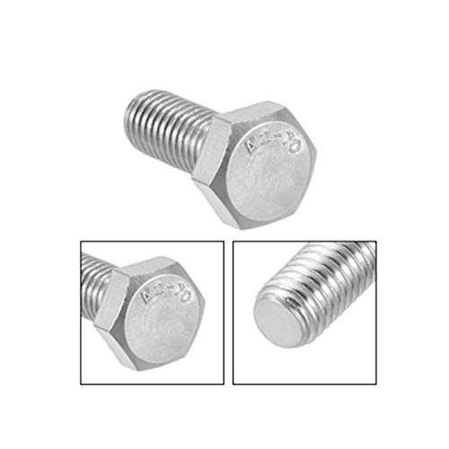 L-A M4 Hex Bolt M4-0.7 x 30mm UNC Hex Head Screw Bolts A2-70(304) Stainless Steel Fully Threaded Hex Tap Bolts (20 Pcs)