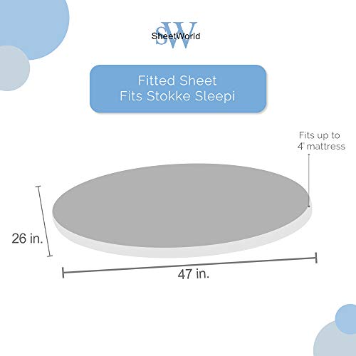SheetWorld 100% Cotton Interlock Jersey Fitted Oval Crib Sheet, Fits Stokke Sleepi 26 x 47, Dinosaurs, Made in USA