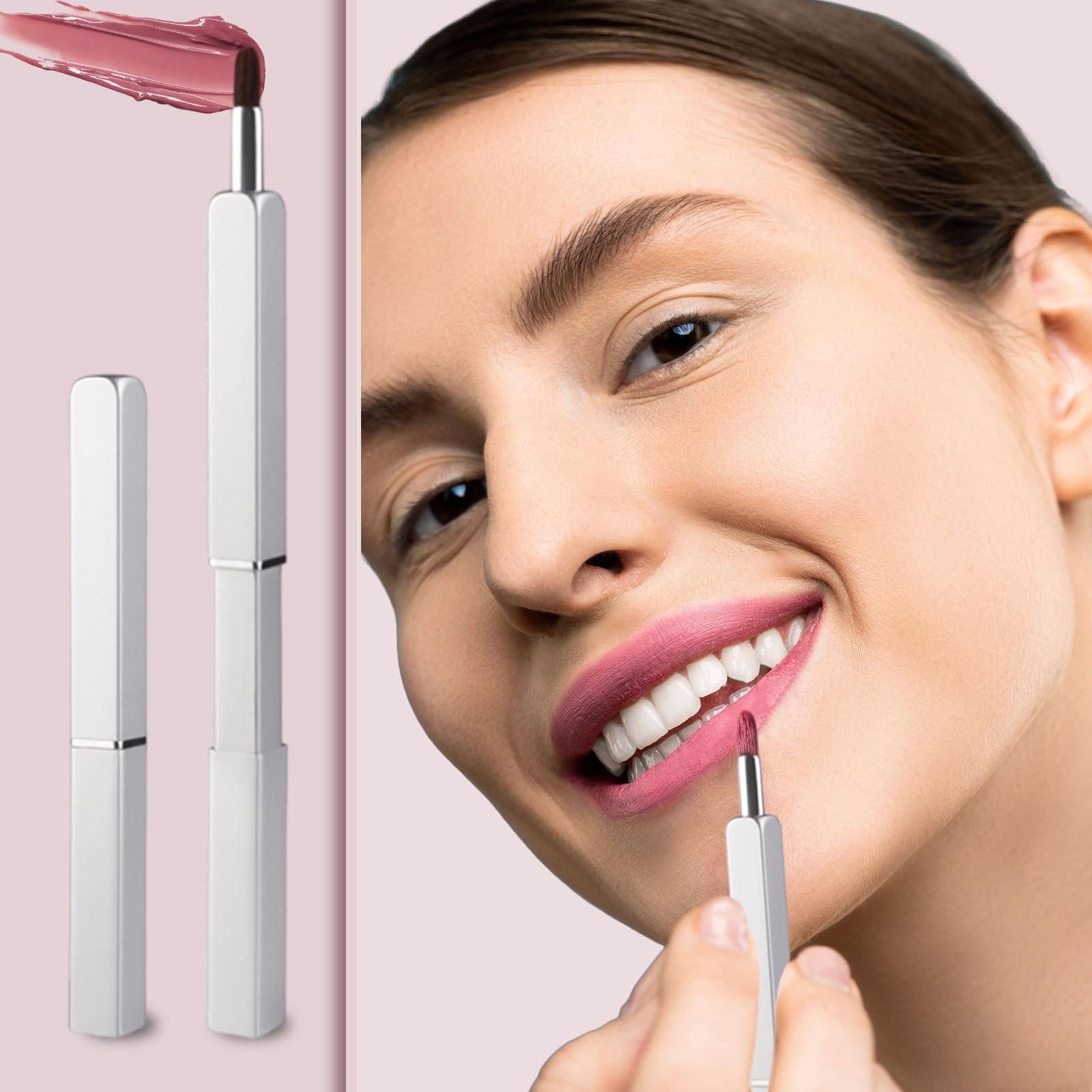 Lip Applicator Brush - 3 Pack Exquisite Professional Dustproof Retractable Lip Brush - Makeup Lipstick Lip Gloss Applicators (Black, Silver and Jewelry Red)