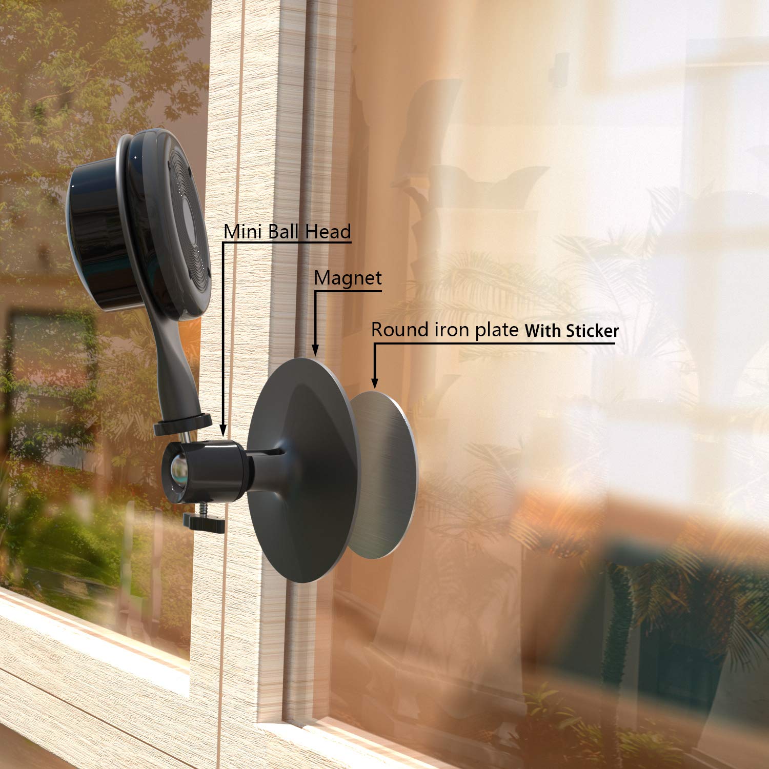ABOOM (2 Pack) 360 Degree Adjustable Wall Mount Bracket Kit Compatible with Google Nest Cam ,Hole-Free Installation, NOT Included Google Nest Cam
