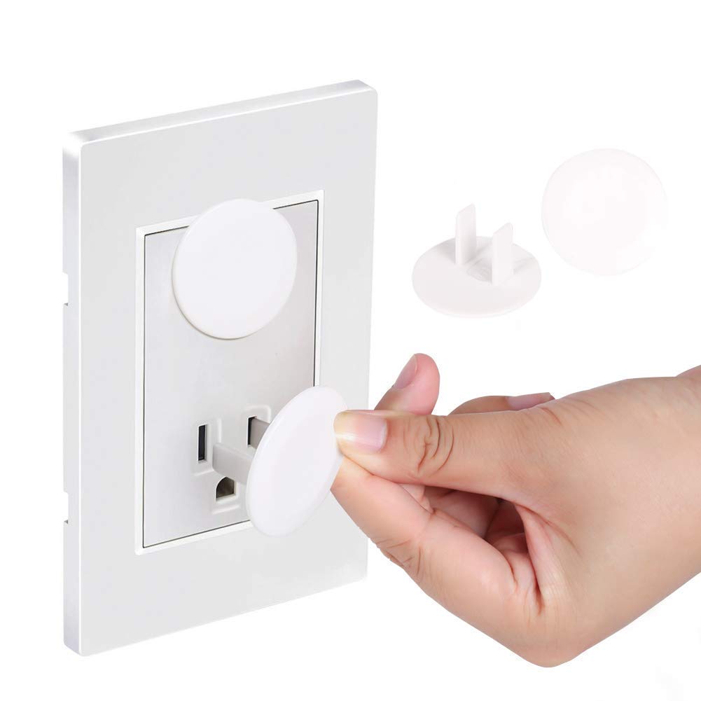 52 Pack - 12 Locks & 2 keys Magnetic Cabinet Locks bundle with 38 Pack Baby Proofing Outlet Covers