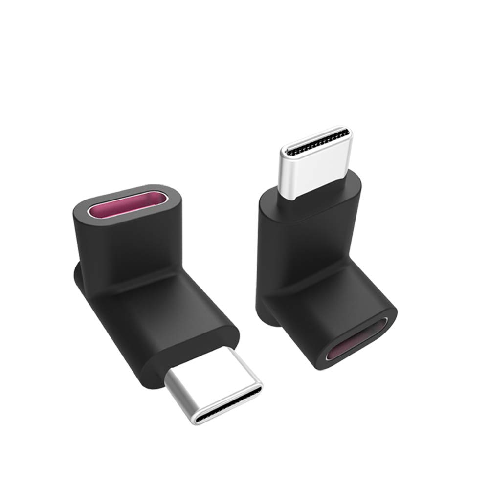 90 Degree Right Angle Type-C Male to Type-C Female Adapter 100W 40G,up and Down 90 Degree Type-c Plug to Jack Expansion Adapter is Suitable for Notebook Computers, Tablet Computers and Mobile Phones