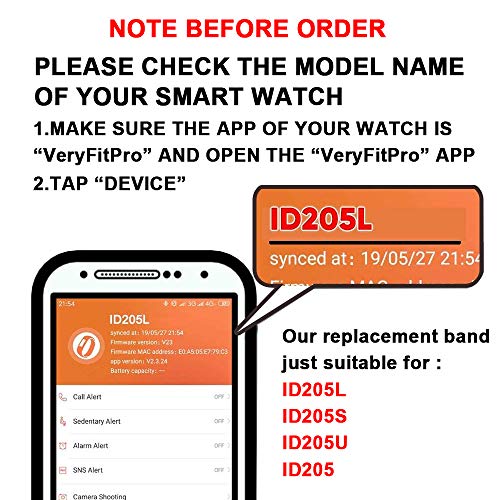 Acofit Silicone Smart Watch Bands Replacement Straps Bands for ID205L ID205S ID205U ID205G ID205 Veryfitpro Smart Watch Replacement Band for SW021 SW023 SW025 Smartwatch strap