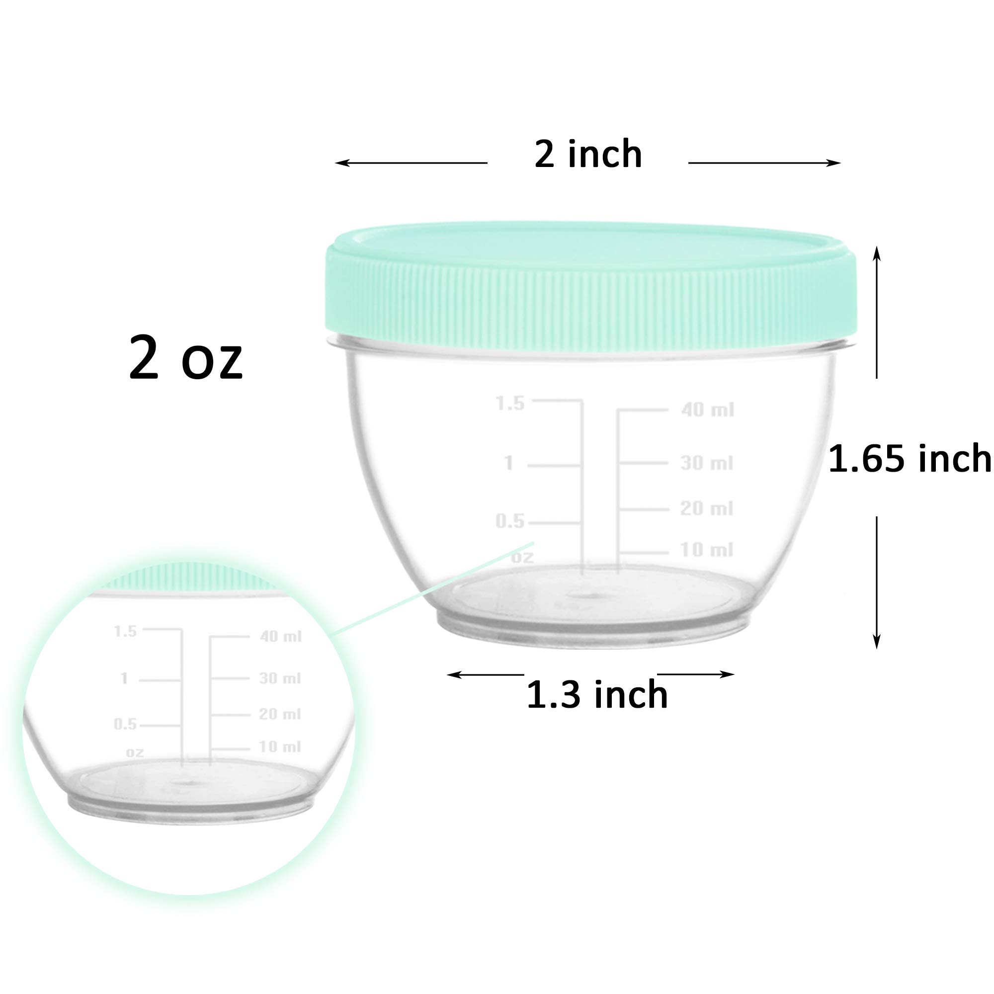 Youngever 18 Sets Baby Food Storage, 2 Ounce Baby Food Containers with Lids, 9 Coastal Colors, with Lids Labels