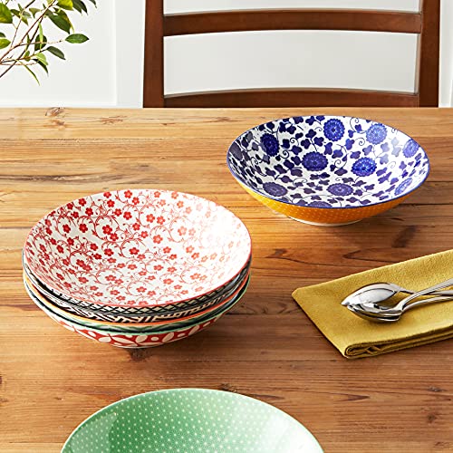 Certified International Soho All Purpose Porcelain Bowls, Set of 6, Multicolor
