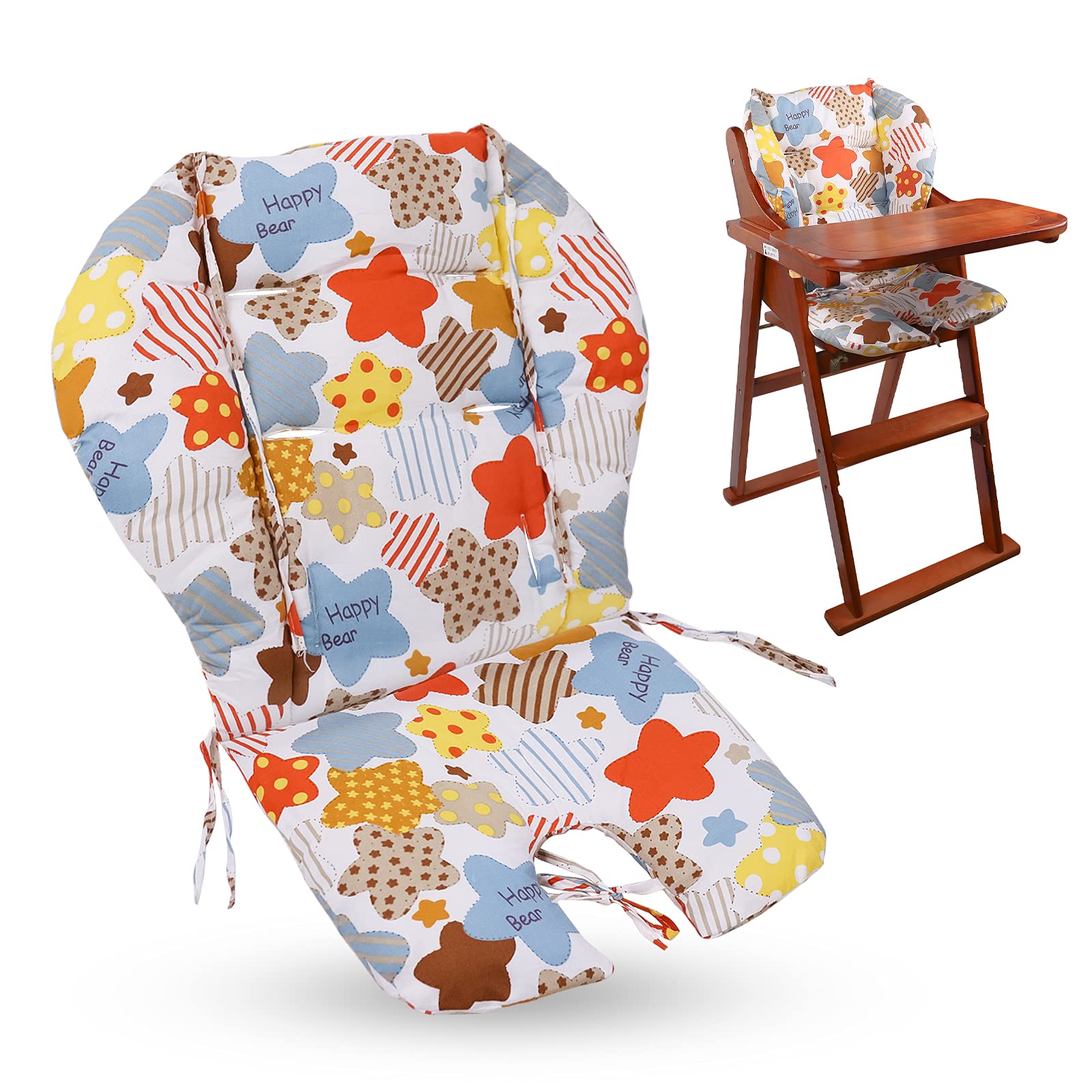 Lomgwumy High Chair Pad,high Chair Cover/seat Cushion, Light and Breathable, Soft and Comfortable, Cute Pattern, Suitable for Most High Chairs, Baby Dining Chairs (Color Stars Pattern)
