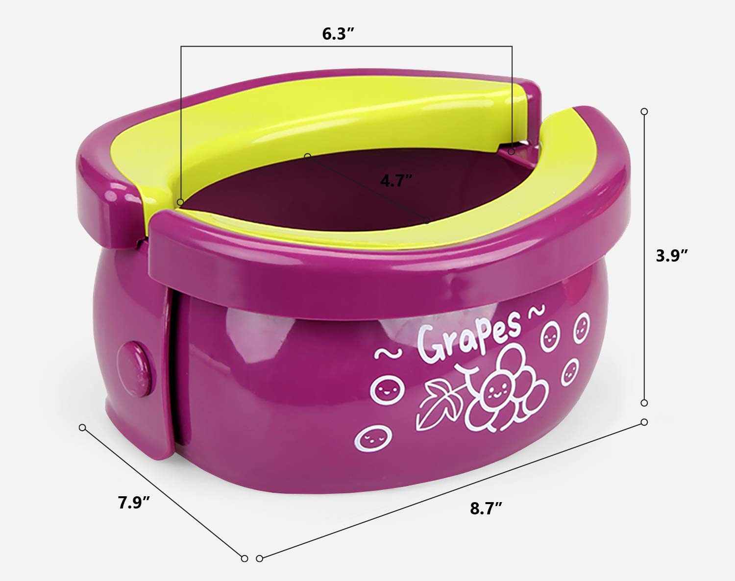 Portable Potty 2-in-1 Travel Toilet Seat & Compact Potty Trainer for Baby, Toddlers & Kids with Splash Guard & Liners (Grape)