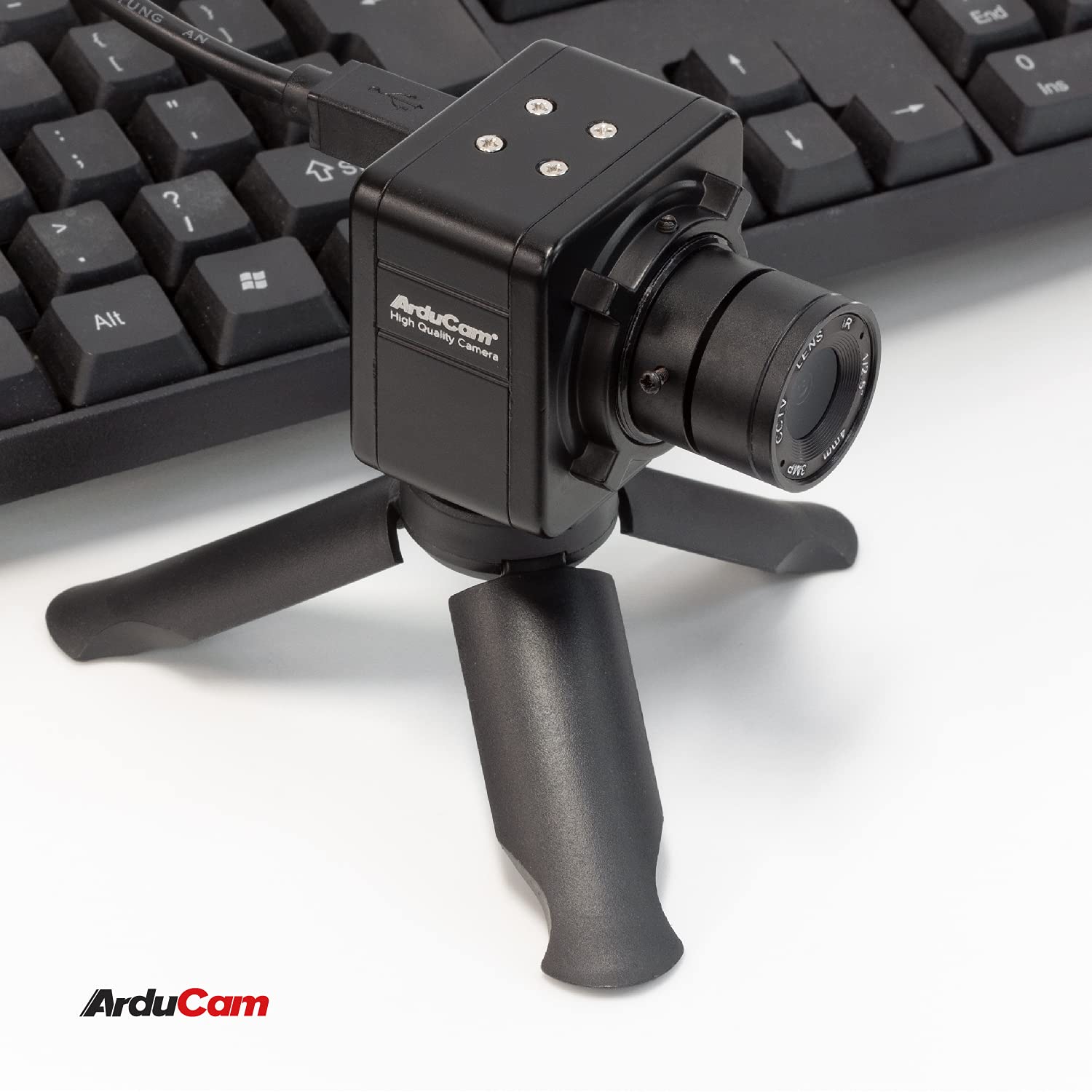Arducam 1/3” AR0331 USB Camera with 4mm Manual Focus CCTV Video Lens, 3MP HDR UVC USB2.0 Webcam with Dual Microphones, Mini Tripod, and 6.56ft/2m Cable for Computer