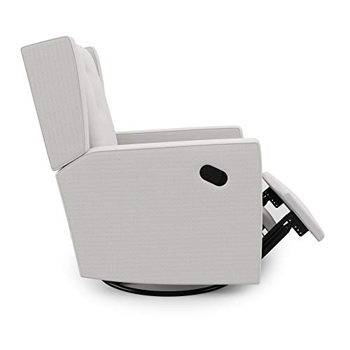 Baby Relax Mikayla Swivel Glider Chair, White, Water Stain Resistant Recliner