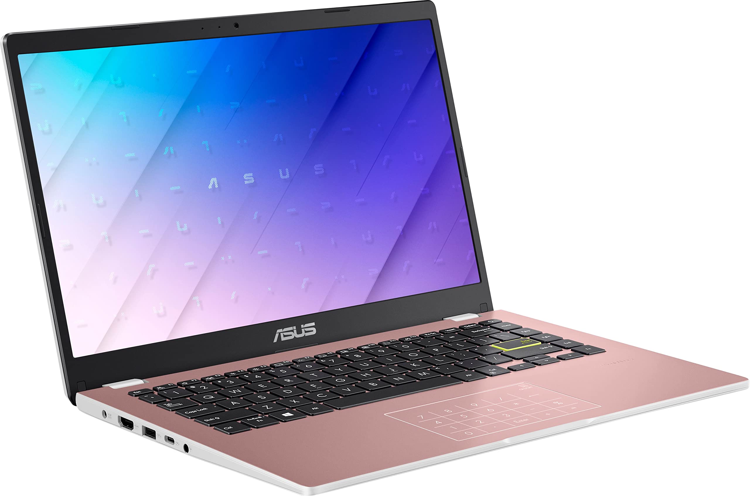 ASUS 14"" HD Display Laptop,Intel Dual Core N4020 (up to 2.80 GHz),4GB RAM, HDMI, 64GB eMMC, Bundle w/ 256GB SSD and GalliumPi Mousepad, Rose Gold