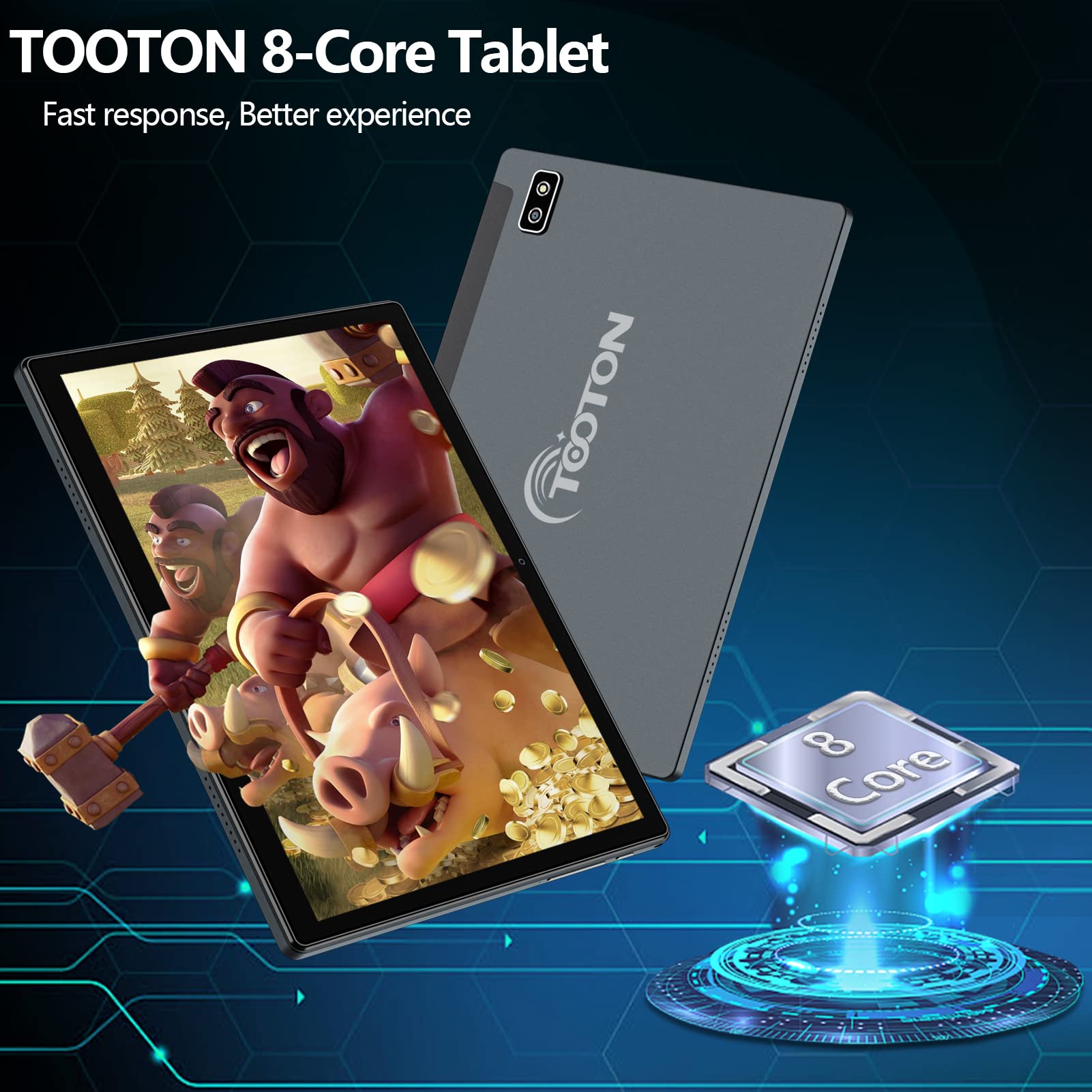 10 Inch Tablet Android 11 Tablets with 64GB Storage 128GB Expandable 4GB RAM, 2024 Newest Tablet Octa-Core Processor, 6000mAh Battery, 13MP Camera, Dual Sim Card Slot, GPS, WiFi, Tablet (Silver)