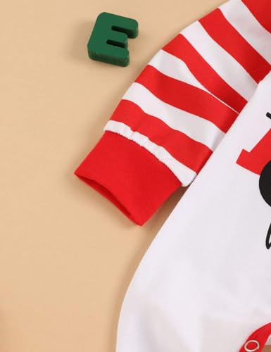TUEMOS baby-girls Newborn Easter My 1St Letter Rabbit Stripe Hoodie Romper Outfit, Valentine-b, 0-3 Months