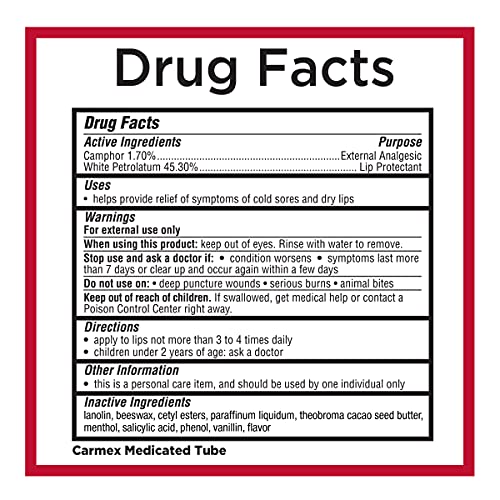 Carmex Medicated Lip Balm Sticks, Lip Moisturizer for Dry, Chapped Lips, 0.15oz, 3 Count (2 Packs) plus 1 Count Carmex Lip Balm Tube, 0.35oz