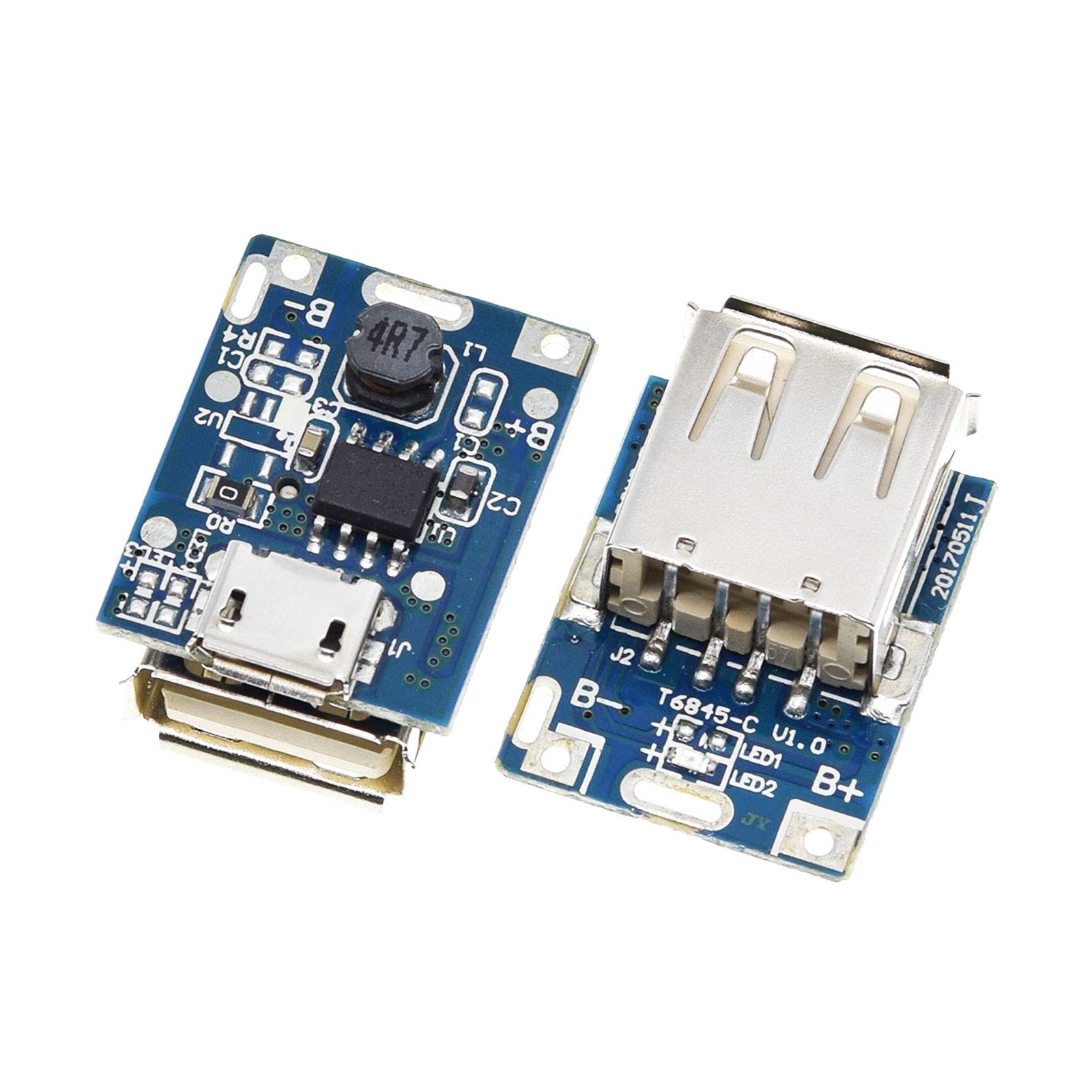 ALAMSCN 12PCS 5V 1A Boost Step Up Power Supply Module Lithium Battery Li-ion Charging Protection Board 134N3P DIY Charger LED Display USB and Micro Port