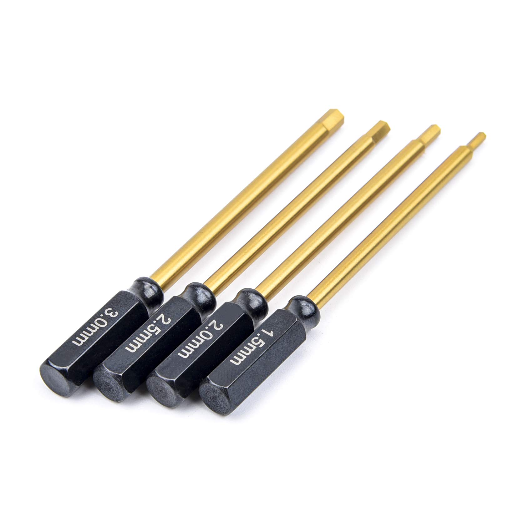 RC Hex Drill Bit 1.5mm 2.0mm 2.5mm 3.0mm Hex Screwdriver Tip RC Hobby Tools Kit for RC Helicopter Model(4PCS)