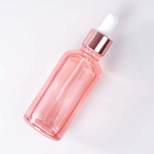 6 Pack Essential Oil Dropper Bottle Pink Glass Dropper Bottle Cosmetic Liquid Aromatherapy Bottle Perfume Sample Vial Travel DIY Dropper Pipette Bottles (50ml/1.7oz)
