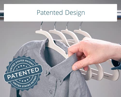 Mozu Hanger by Ensu Design - Luxury Easy On/Off No-Stretch Eco-Friendly Wheat Straw Hangers (40-Pack)