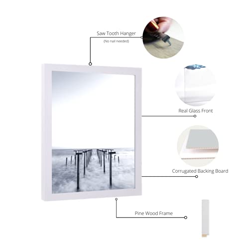 13x20 Picture Frame White - Wood 13x20 Poster Frame 13x20 Frame Glass Gallery Wall