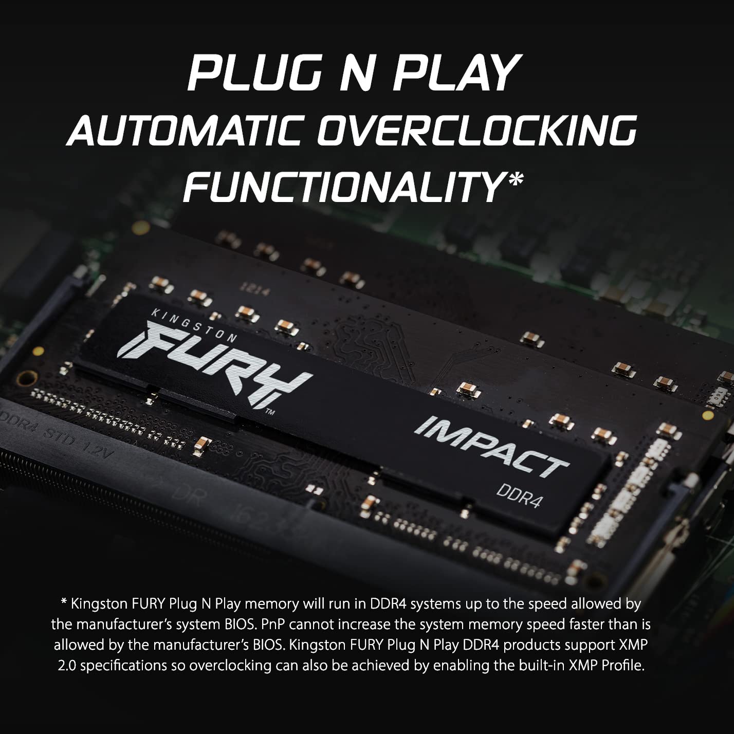 Kingston FURY Impact 32GB (2x16GB) 3200MT/s DDR4 CL20 Laptop Memory Kit of 2 | Intel XMP | AMD Ryzen | Plug n Play | Low Power Consumption | KF432S20IBK2/32