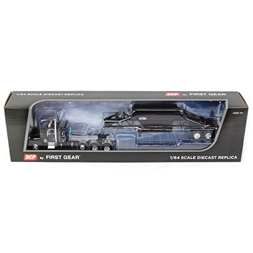 1/64 Black Peterbilt 379 36" Flattop Sleeper w/Manac Bottom Dump Trailer 60-1614