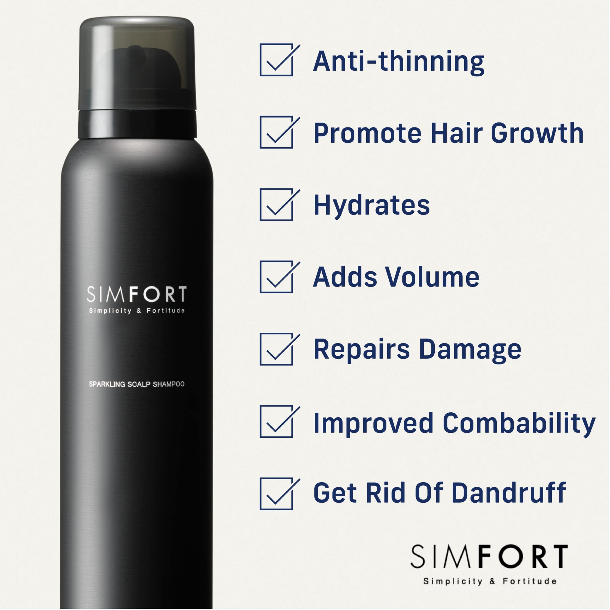 SIMFORT SPARKLING SCALP SHAMPOO for Thinning Hair and Hair Loss - Hair Growth Treatment (3 Pack)