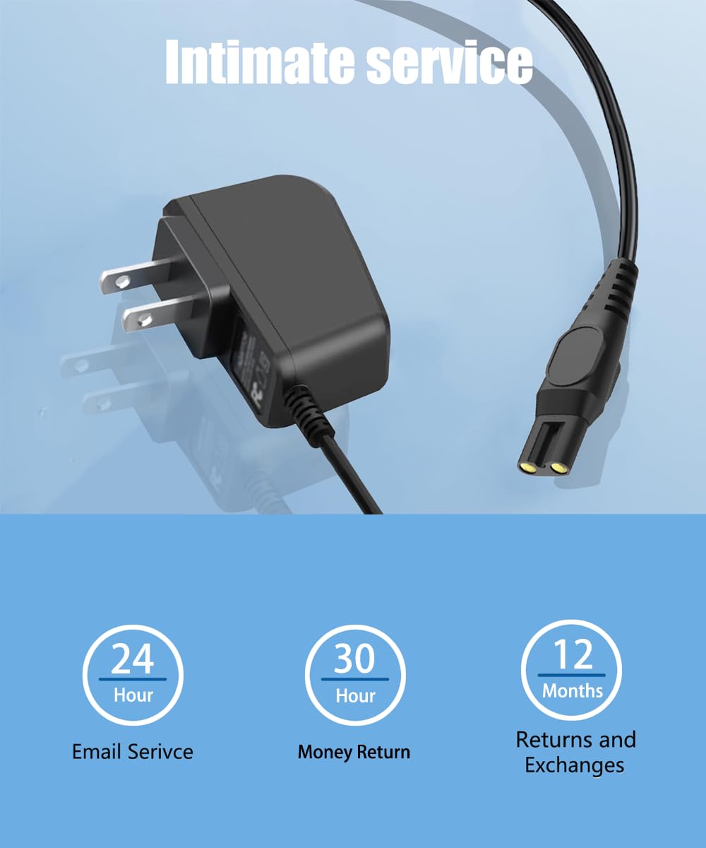2W Philips Shaver One Blade QP2630 Charger Power Cord Replacement for Philips HQ850, Compatible for Philips Norelco Oneblade QP2530, QP2630 Electric Razor Trimmer Charging Cable Supply
