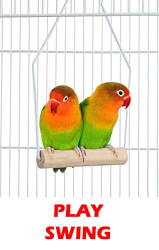62" Rolling Bird Cage Canary Parakeet Cockatiel Lovebird Finch Perch with Stand (White, with Toy)