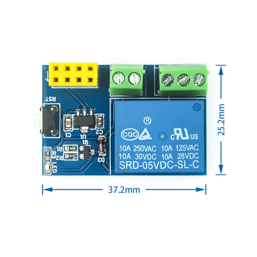 Acxico 2 pcs ESP8266 ESP-01S + 5V WiFi Relay Module Smart Home Remote Control Unlock Board