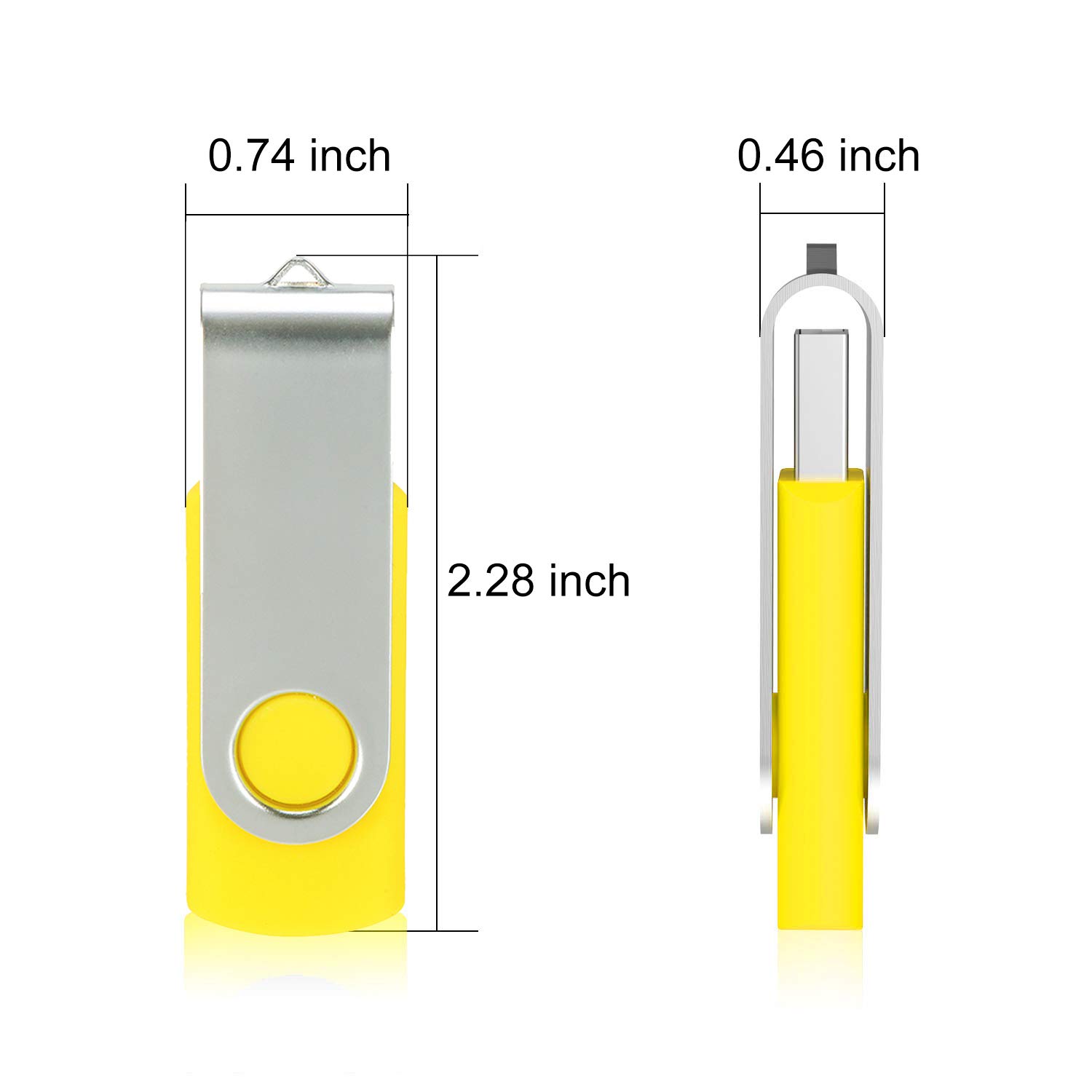 64GB Flash Drives 5 Pack, Alihelan USB Flash Drive USB 2.0 Thumb Drive Swivel Memory Stick U Disk Jump Drive Zip Drive for Data Storage(5 Mixed Colors: Black Red Purple Yellow White, 64G)