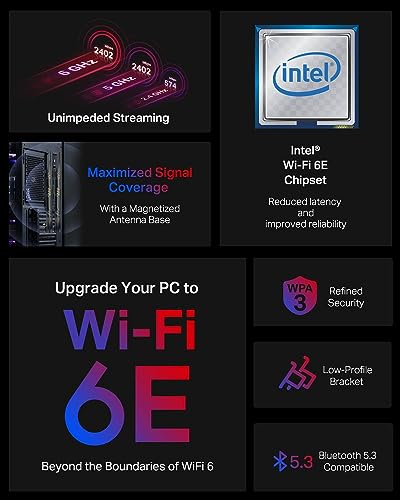 WiFi Card, Ubit Tri-Band 5400Mbps WiFi 6E 6GHz PCIe WiFi Card, BT 5.2, AX210 Wireless WLAN Adapter with MU-MIMO,OFDMA,Ultra-Low Latency, Supports Windows 10/11 (64bit)