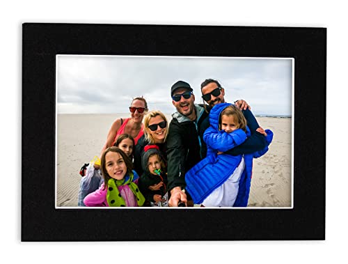 11x14 Mat Bevel Cut for 8x10 Photos - Acid Free Black with Black Core Precut Matboard - For Pictures, Photos, Framing - 4-ply Thickness