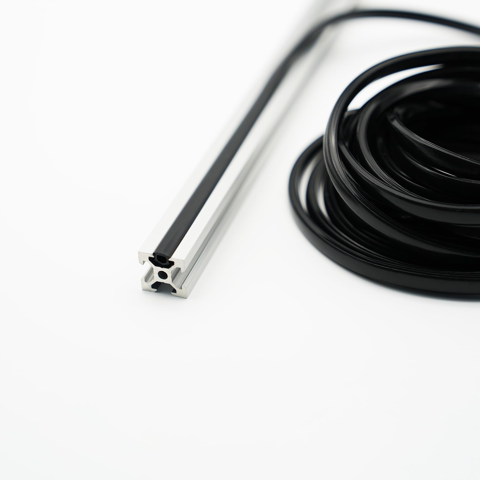 Iverntech Dust Protection Soft Cover Seal Strip for 20 Series 6mm Slot Aluminum Profile Extrustion Black 5 Meters