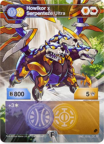 Bakugan Starter Pack 3-Pack, Fused Howlkor x Serpenteze Ultra, Armored Alliance Collectible Action Figures