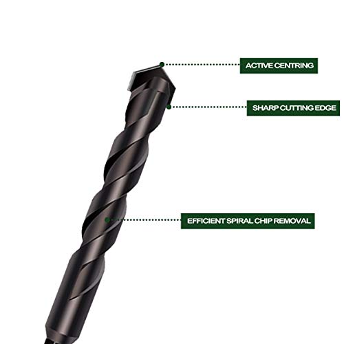 10 Pieces 6MM Masonry Drill Bits Set, JOERIC 1/4 inch Ceramic Drill Bit Concrete Drill Bits for Ceramic Tile Wood Porcelain Mirror Plastic Marble Wall with Strength Carbide Tips