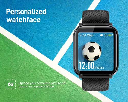 Smart Watch for iPhone Compatible Android Samsung, Fitness Tracker with Heart Rate Sleep Blood Oxygen Monitor Step Counter, IP68 Waterproof for Men Women Touch Screen Black