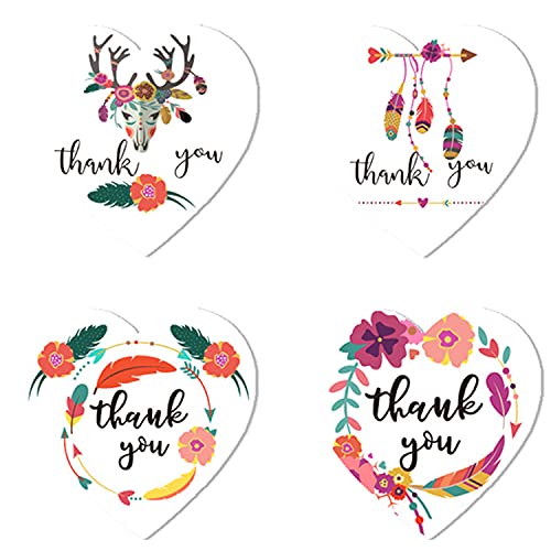 Love Heart-Shaped Thank You Sticker roll, Business Sticker, 500 Labels, Each 1.5 inches in Diameter,