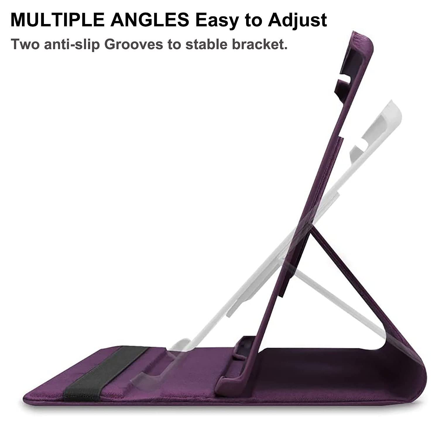 Case for Samsung Galaxy Tab S4 10.5 inch 2018 (SM-T830 SM-T835 SM-T837), 360 Degree Rotating Stand Case Smart Protective Cover with Stylus Pen,Screen Film (Purple)